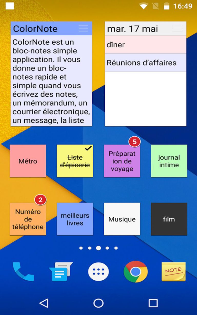 ColorNote est un bloc note ultra simple